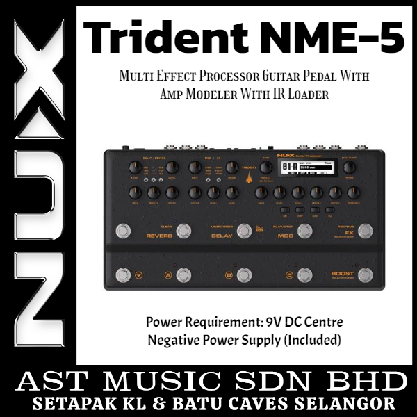 NUX Trident NME-5 Multi Effect Processor Guitar Pedal With Amp Modeler ...