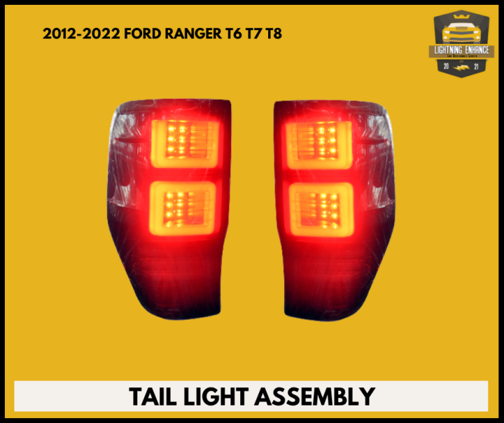 2012-2022 FORD RANGER T6 T7 T8 Smoke LED Pair Tail Light Assembly ...