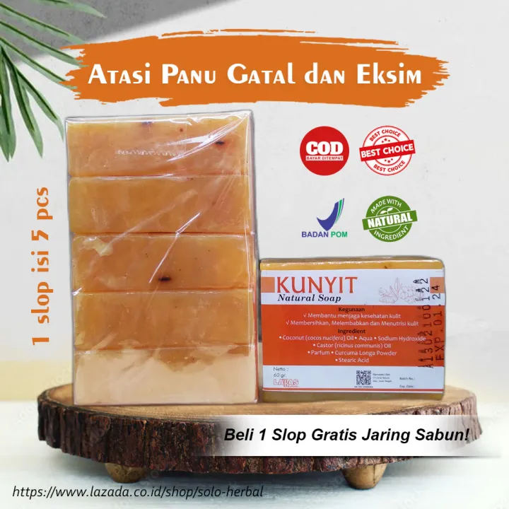 Sabun Gatal Panu dan Eksim Paling Ampuh Ekstrak Kunyit BPOM 60 gr ...