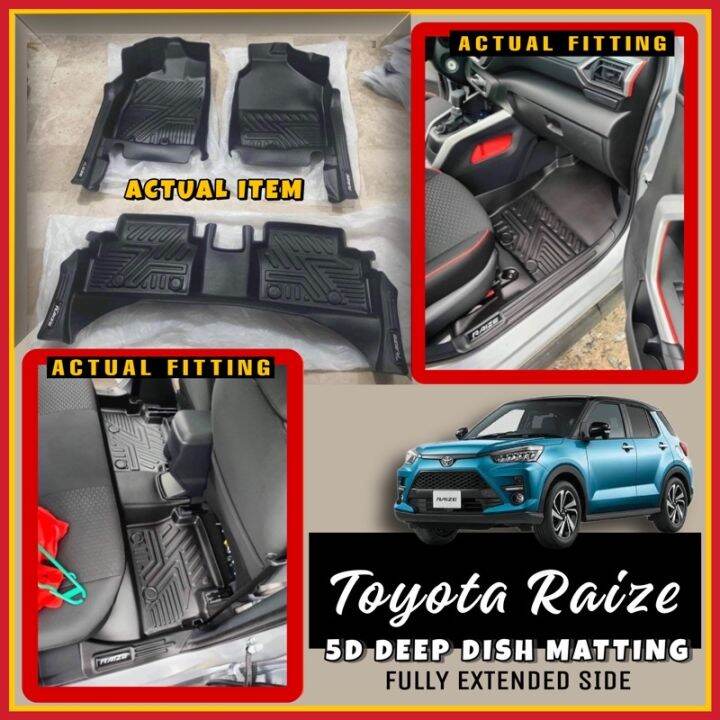 TOYOTA RAIZE 2022-2023 5D DEEP DISH MATTING (EXTENDED SIDE) | Lazada PH