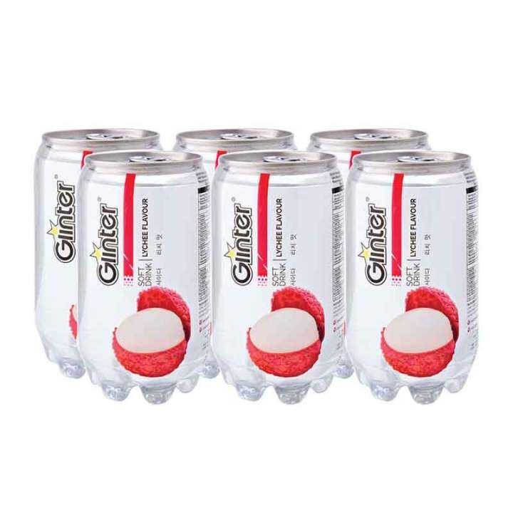 Glinter Sparkling Beverage with Lychee Flavor 350mL x 6 cans | Lazada PH