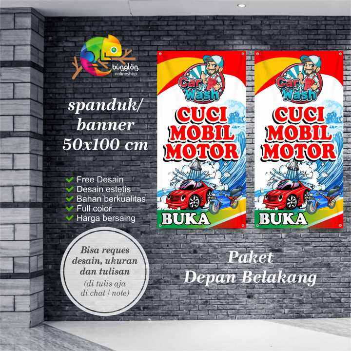 Spanduk, Banner Bulak Balik 50x100 Cm Cuci Motor Mobil Custom, Spanduk ... Spanduk, Banner Bulak Balik 50x100 Cm Cuci Motor Mobil Custom, Spanduk ...