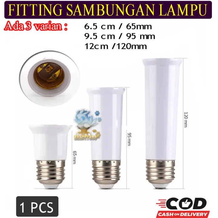 Beauty Fitting Sambungan Downlight Panjang lampu Soket E27 Ukuran 6.5 CM / 9.5 CM / 12 CM ...