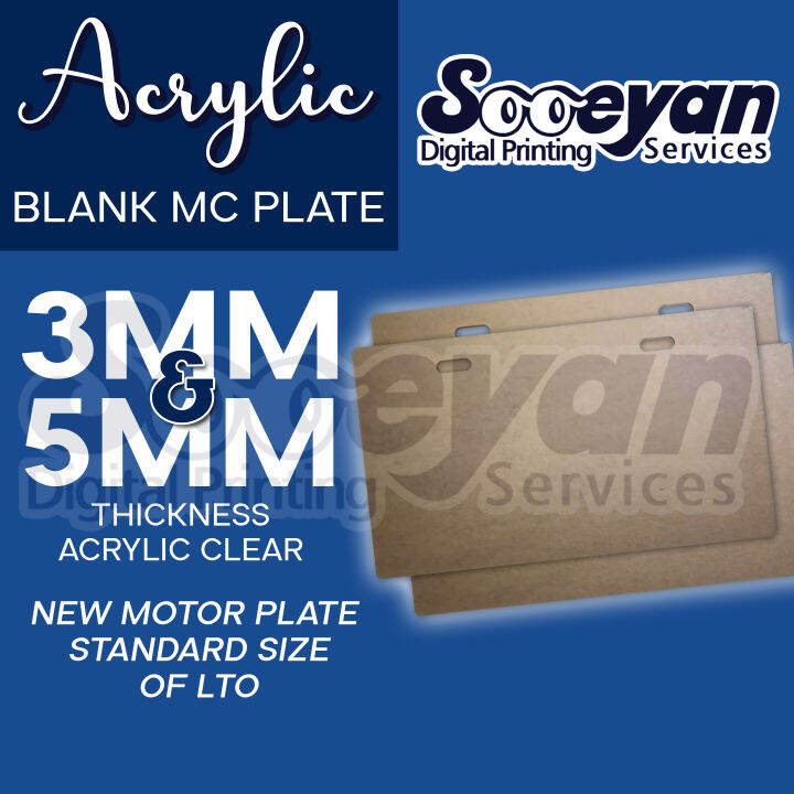 Acrylic MC Plate New LTO Standard 2023 | Lazada PH