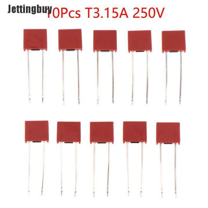 Jettingbuy เป่าลมช้าฟิวส์สี่เหลี่ยม10ชิ้น T3.15A ฟิวส์ทรงสี่เหลี่ยมขนาด250V 392แผงพลังงานพลาสติก ...