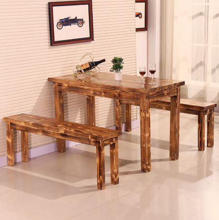 Solid wood dining table and chair combination restaurant noodle chinese style family reunion ...