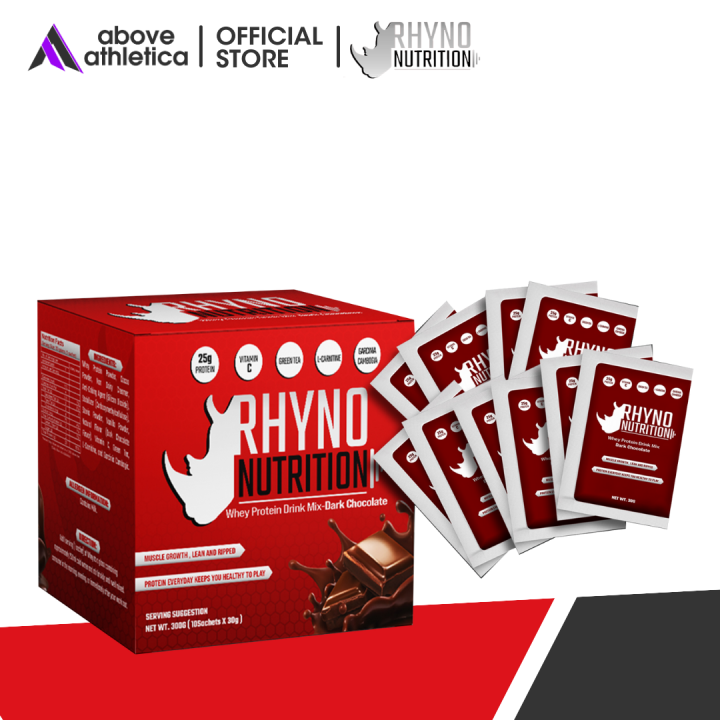 Rhyno Nutrition Whey Protein Powder - 10 servings, 10 sachet - muscle recovery building fitness ...
