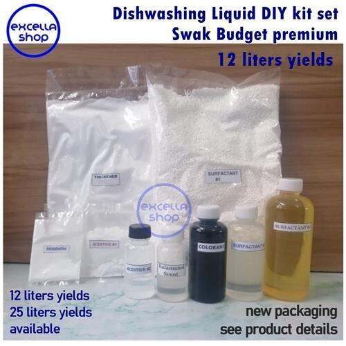 Dishwashing Liquid KIT set BUDGET PACK DIY Soap raw materials 12 Liters ...