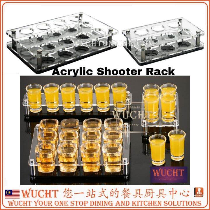 【WUCHT】Deluxe 6 Holes Acrylic Shooter Rack / Black with Clear Acrylic ...