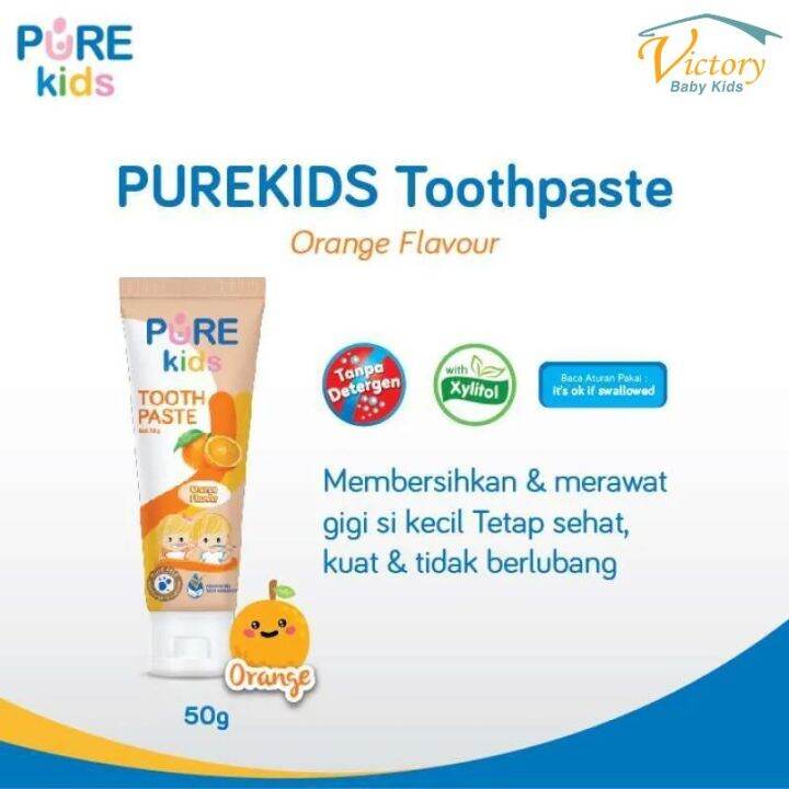 Pure Kids Toothpaste 50g Odol Anak Orange Flavour - Pasta Gigi Anak ...