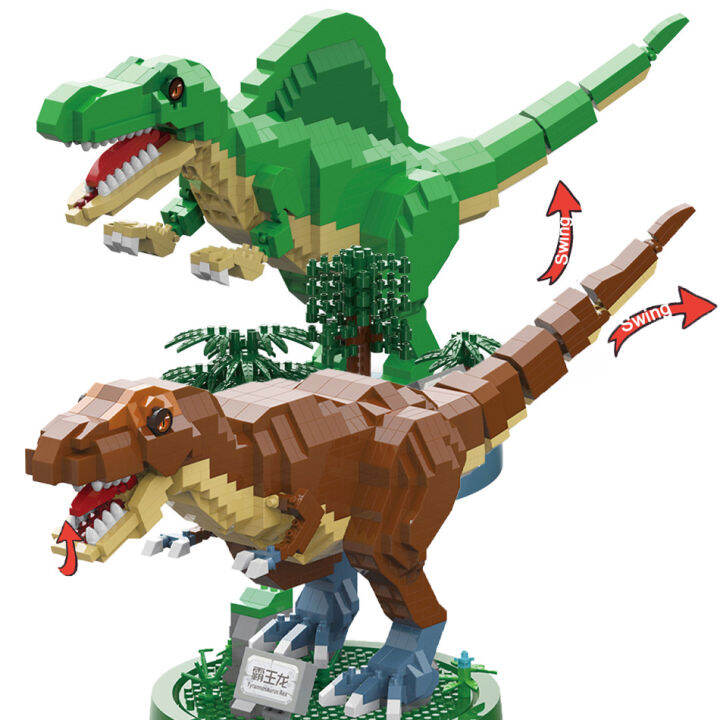 Micro Building Block Jurassic Dinosaurs Bricks DIY Tyrannosaurus ...