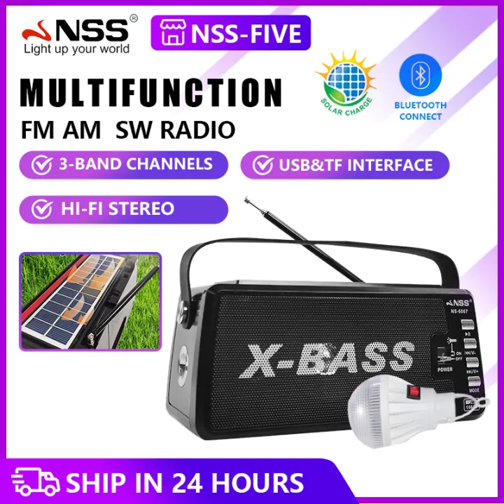 NSS - X-BASS FM Band Radio Bluetooth/USB/TF Mp3 Player with Torch Light ...