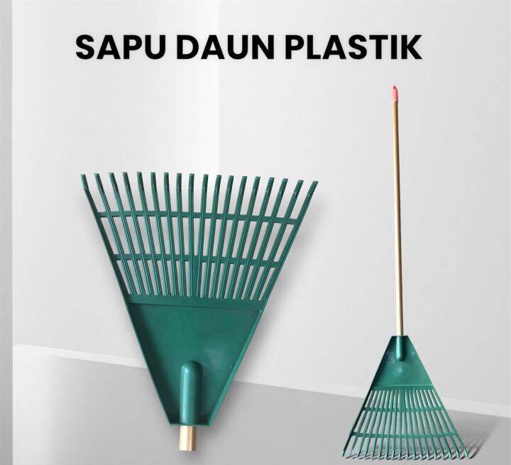 SAPU CAKAR - SAPU TAMAN - SAPU DAUN BAHAN PLASTIK PLUS GAGANG MATERIAL ...