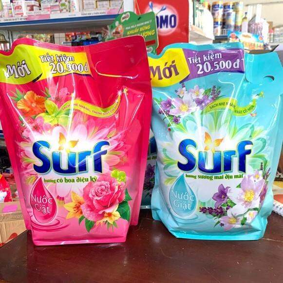 Nước giặt Surf Hương cỏ hoa diệu kì và Hương sương mai (túi 3.3kg ...