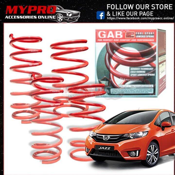 Best🔥GAB LOWERED SPRING SPORT SPRING SP SERIES HONDA JAZZ CITY GK 2014 ...