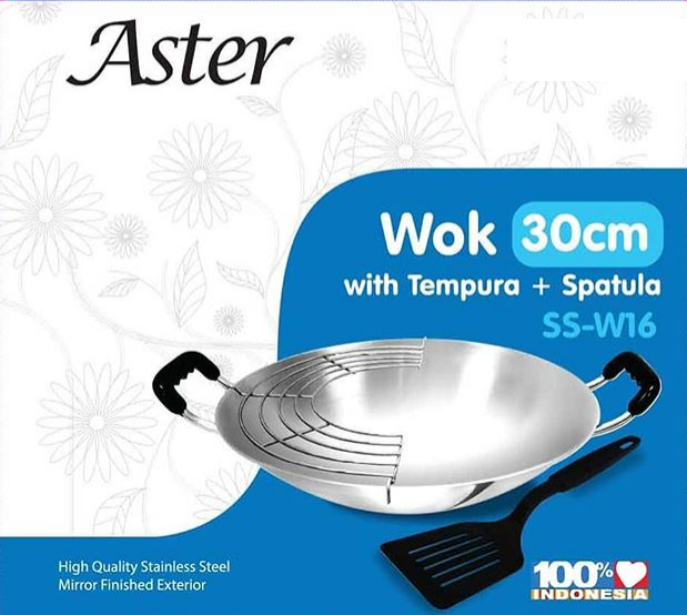 Maxim Aster Wajan Penggorengan 30 cm + Tempura Rack dan Spatula ...