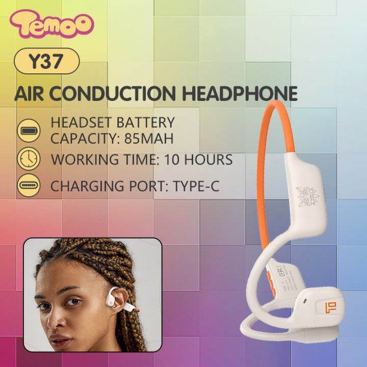 Temoo Original ONIKUMA Bone Conduction Earphones T37 Bluetooth Hifi Ear-hook Low-power Micro ...