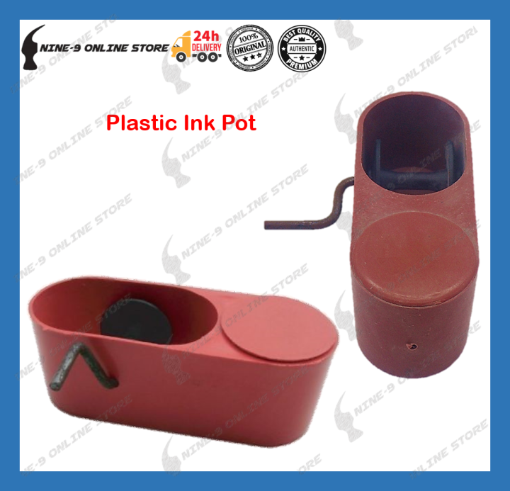 PVC INK POT / MAKTAU / PLASTIC INK POT RED / INK POT MERAH | Lazada