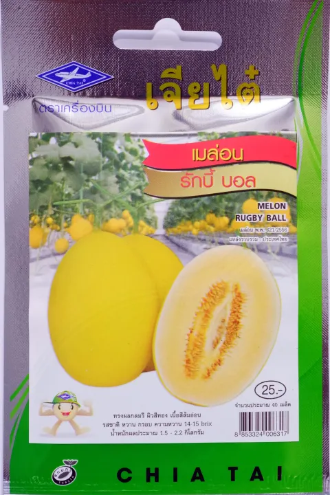 เมล่อน รักบี้ บอล Melon Rugby Ball เจียไต๋ เมล็ดพันธุ์ตราเครื่องบิน ...