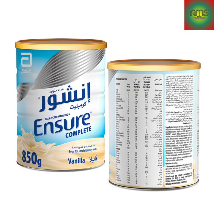 Ensure Complete Milk Powder Vanilla Flavour 850g | 400g | Lazada PH
