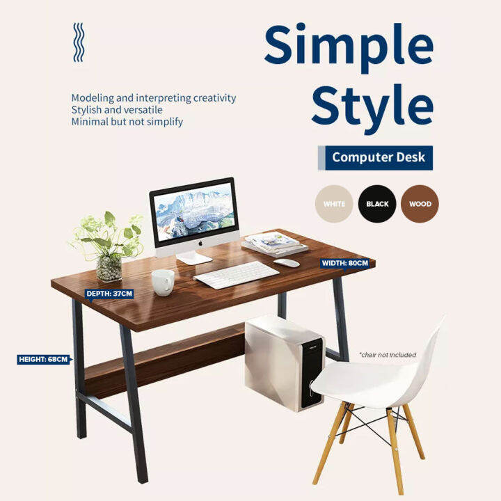 [SMR Linen] Simple Table Design Style Modern Writing Laptop Trestle ...