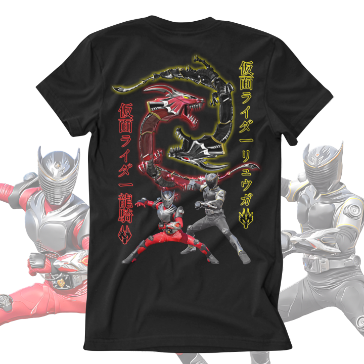 TSHIRT KAMEN RIDER RYUKI SERIES RYUKI (DRAGREDER) vs RYUGA (DRAGBLACKER ...