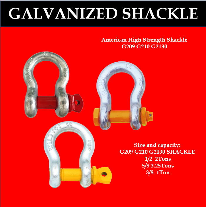 Toyu 2T 3.25T Shackle Galvanized Anchor Shackles Carbon Steel Shackle ...