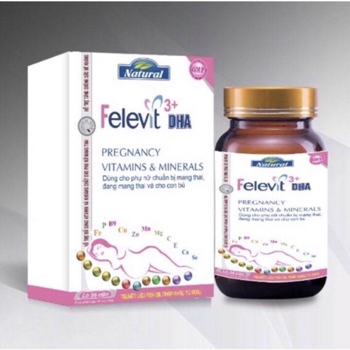 Viên uống bổ sung DHA và vitamin tổng hợp cho bà bầu Felevit 3+DHA (lọ ...