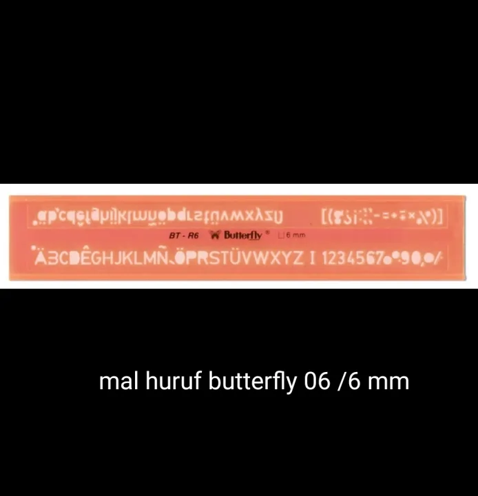 mal huruf penggaris sablon butterfly 06 r6 atau 6 mm | Lazada Indonesia