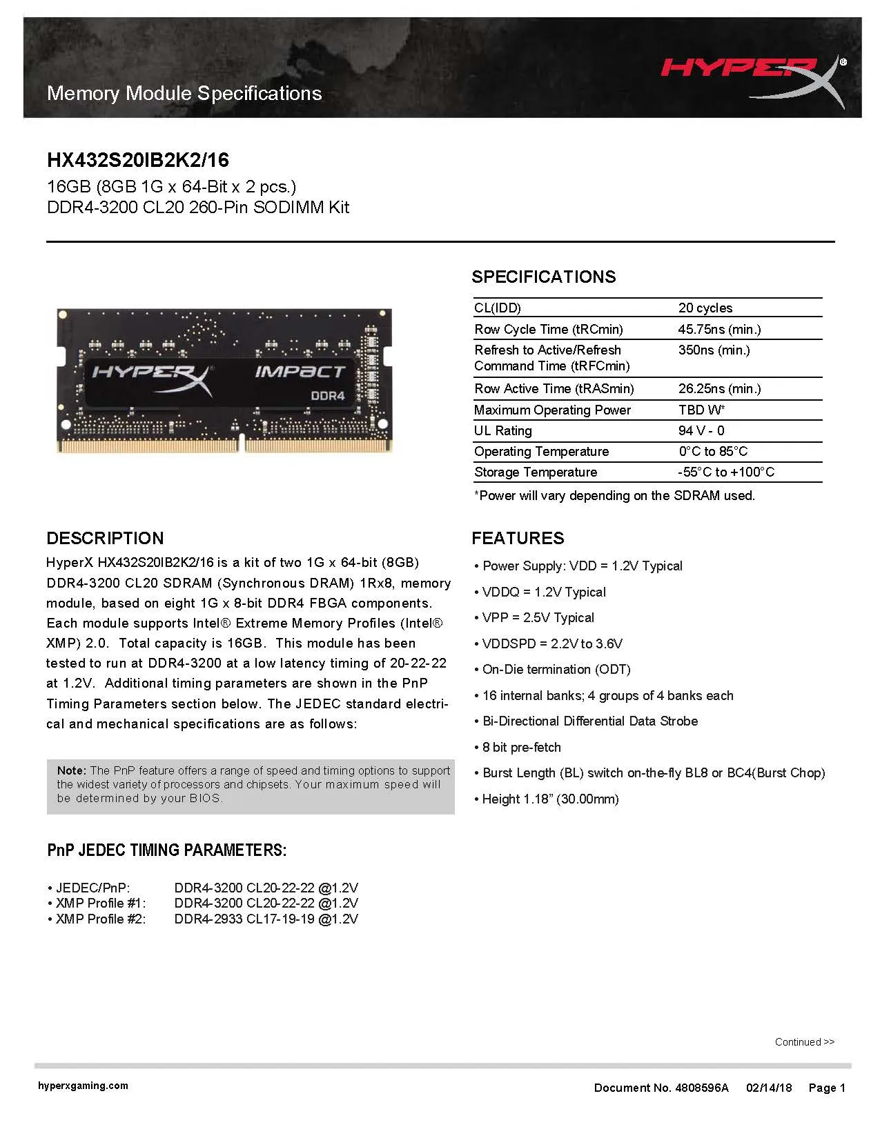 16GB DDR4/3200 RAM NOTEBOOK KINGSTON HyperX CL20 SODIMM - ประกันตลอดการ ...