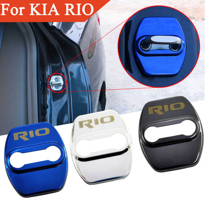 FLYJ 4PCS รถประตูล็อคฝาครอบป้องกันหัวเข็มขัด Latch Stop Anti Rust รถ ...