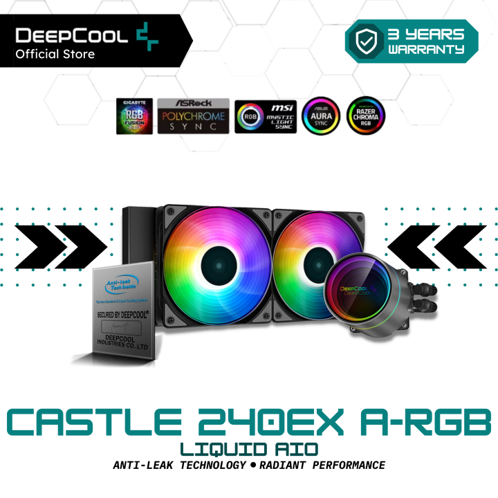 Deepcool CASTLE 240EX A-RGB GAMER STORM CPU LIQUID COOLER [Supports ...