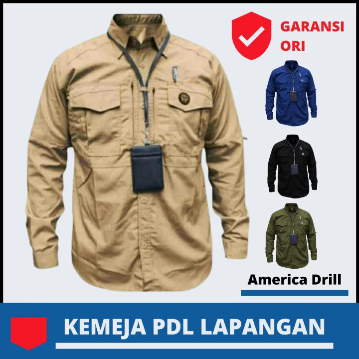 Kemeja Kerja Pria Tactical PDL Lapangan Outdoor Baju PDH Kantor Formal Taktikal Seragam ...