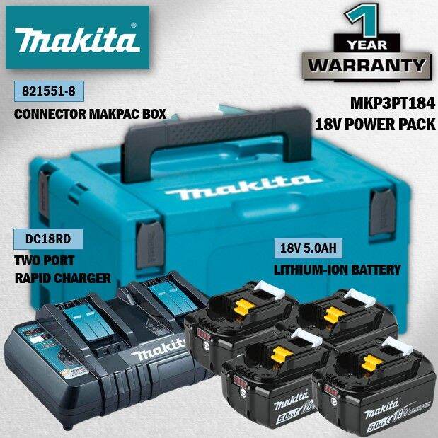 MAKITA MKP3PT184 18V 5.0Ah LXT Makpac Power Source Kit | Lazada