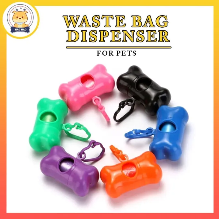 Dog Poop Bag Dispenser Portable Poop Plastic Case Bone Design Reusable ...