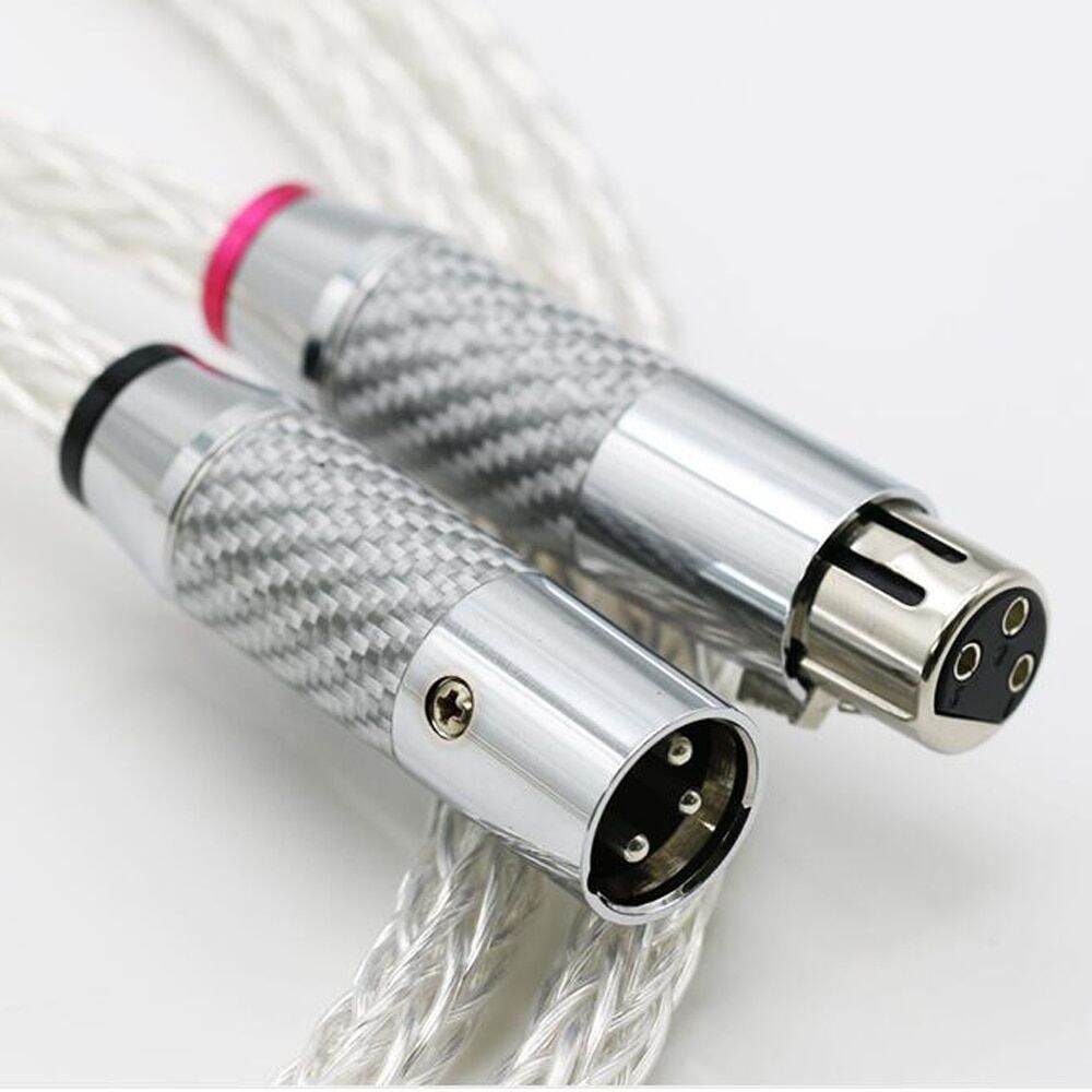 Hi-End 8AG Silver Plated OCC 16 Strands Audio Cable With Carbon Fiber ...