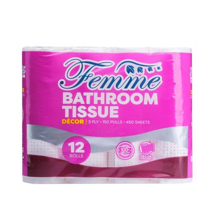 Femme Decor Bathroom Tissue 3 ply - 12 rolls x 1 Pack | Lazada PH