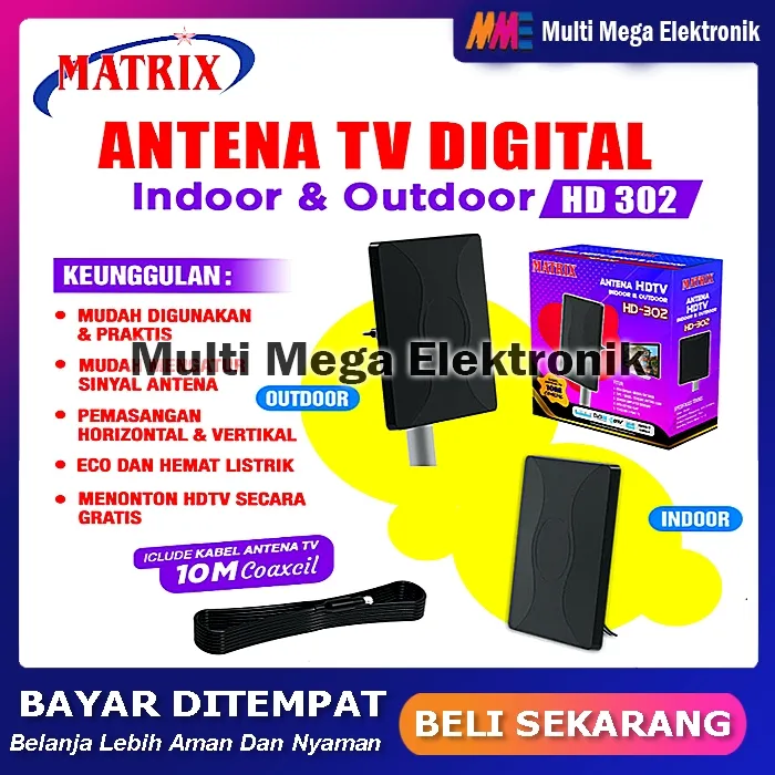 ANTENA TV DIGITAL / ANTENA SET TOP BOX MATRIX HD 302 OUTDOR / INDOOR ...