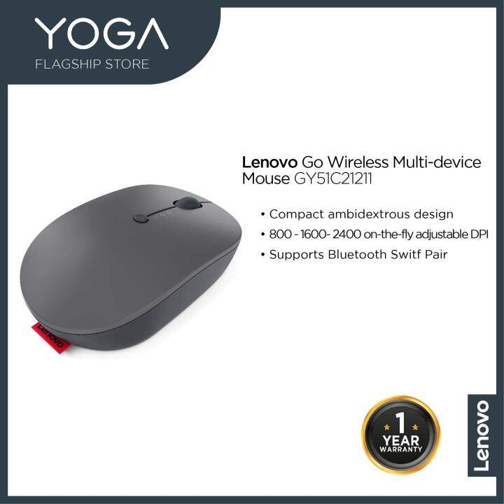 Lenovo Go Wireless Multi-device Mouse GY51C21211 | USB-A to USB-C ...