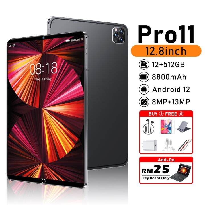 Tablet PC 11.8 Inch Android 12.0 16GB RAM 512GB ROM Dual SIM 4G LTE ...