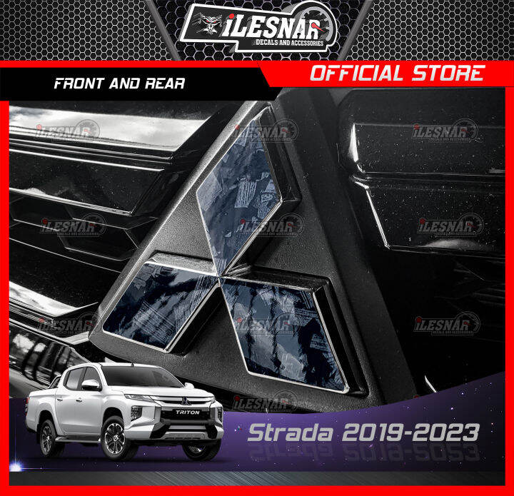 Mitsubishi Strada 2019-2023 Front and Rear Logo Premium Stone Black ...