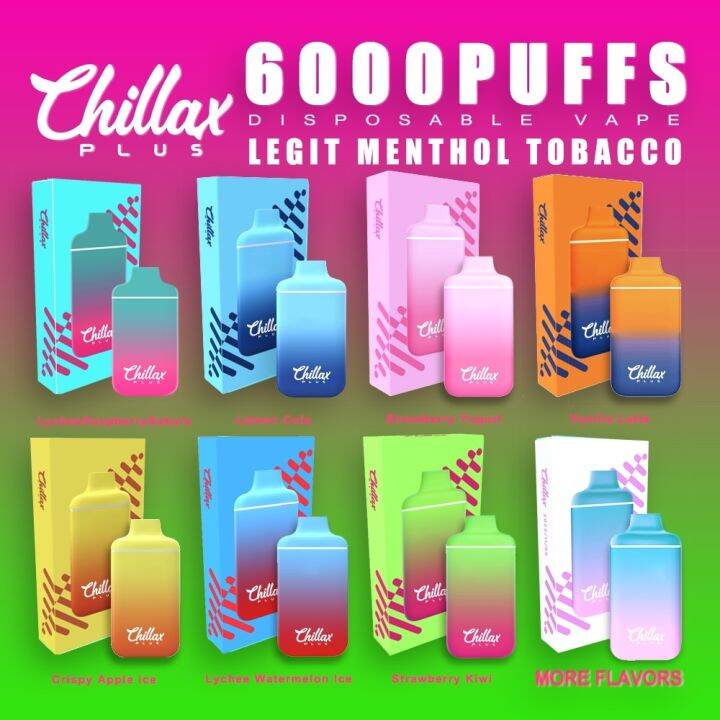 Chillax Plus 6000 Puff MORE SWEET MENTHOL TOBACCO DISPOSABLE POD 6000 ...