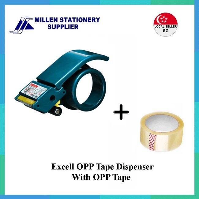 🏆 [Bundle Set] Excell Anti-Backflow OPP Tape Dispenser + 1 Tape Free ...