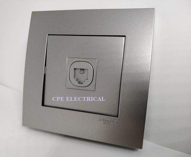 SCHNEIDER VIVACE KB31TS 1 Gang Telephone Outlet - SILVER | Lazada