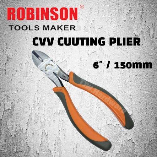 ROBINSON CRV CUTTING PLIER 6"/ 150mm (WIRE CUTTER / DIAGONAL PLIER | Lazada