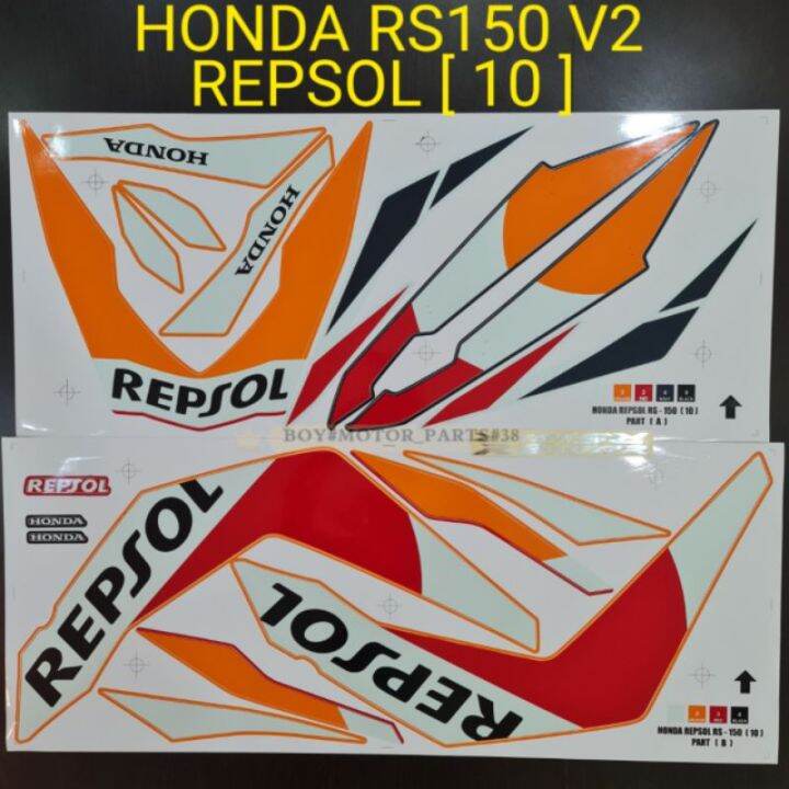 HONDA RS150 V2 BODY STICKER REPSOL ( 10 ) BODY STRIPE | Lazada