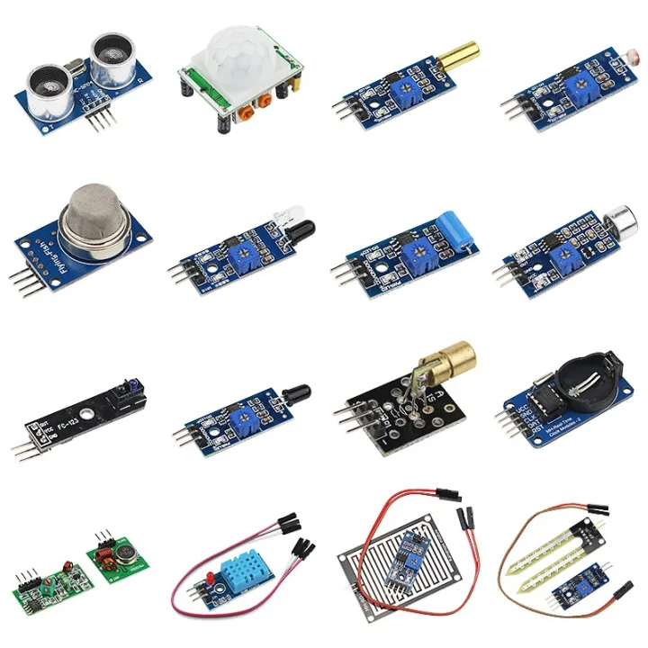 16 in 1 Modules Sensor Kit Project Super Starter Kits for Arduino UNO R3 Mega2560 Mega328 Nano ...