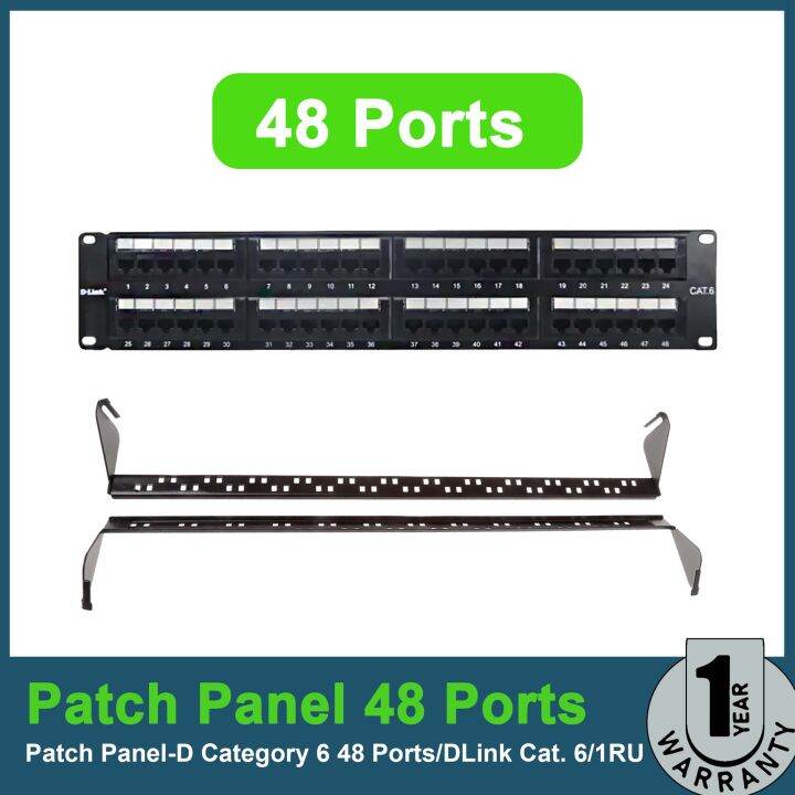 Patch Panel 48 Ports│Patch Panel-D Cat6 Cat5e 48 Ports Cat6│1RU│For 1U ...