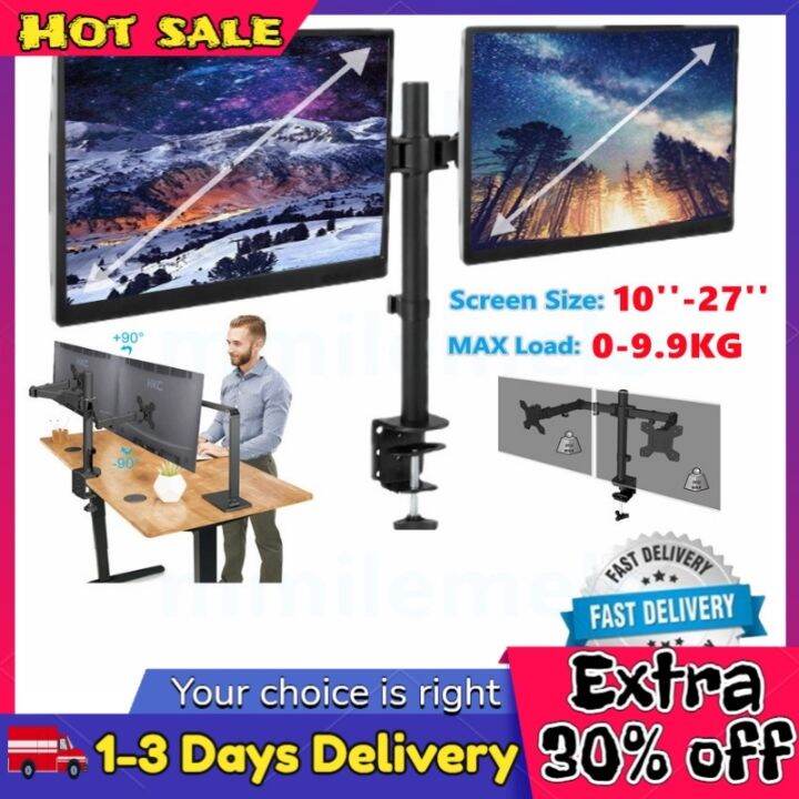 【Hot Sale In Stock】Dual LED Monitor Mount with C-clamp and Grommet ...
