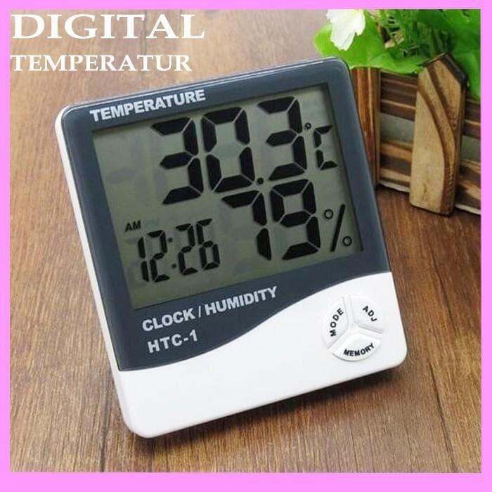 Hygrometer Temperatur Suhu Ruangan 3 in 1 HTC-1/Humidity/Jam Digital ...